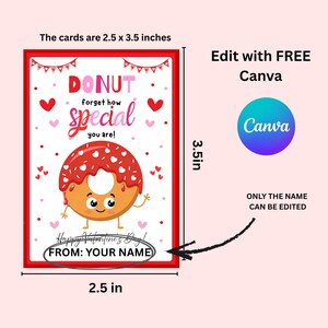 Editable Valentine’s Day Gift Tags Set | Donut and Cookie Valentine ...