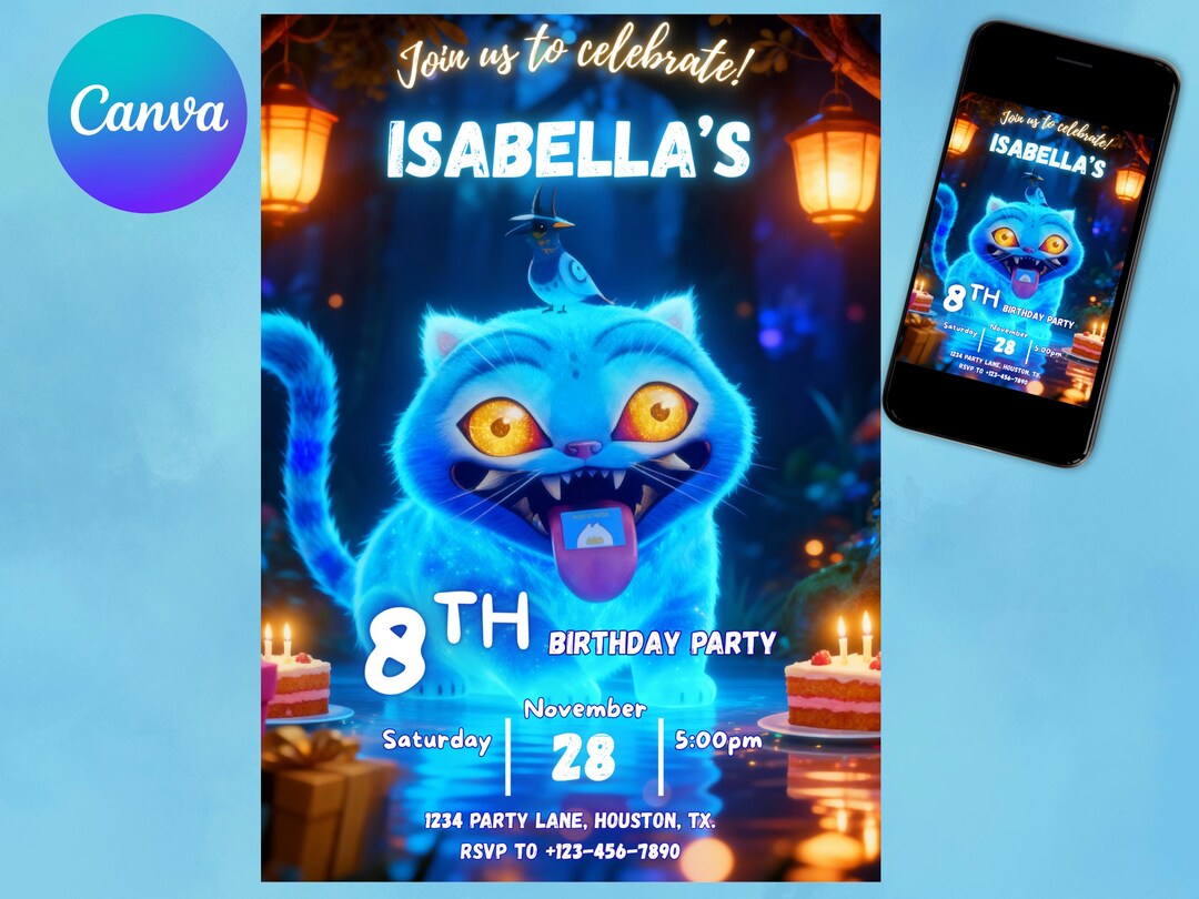 Kpop Demon Hunters Derpy Birthday Invitation, Printable Digital Invite ...
