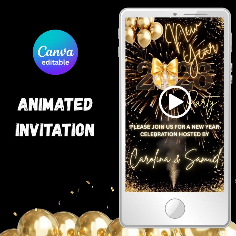 Easy New Years Eve Invite - Etsy