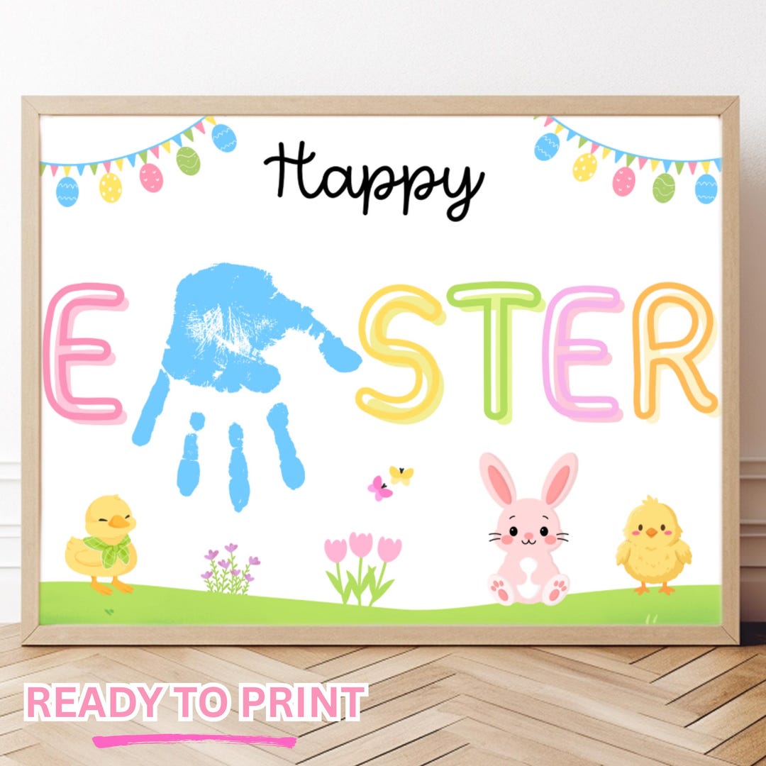 Easter Handprint Craft Printable, Easter Art Keepsake, Toddler ...