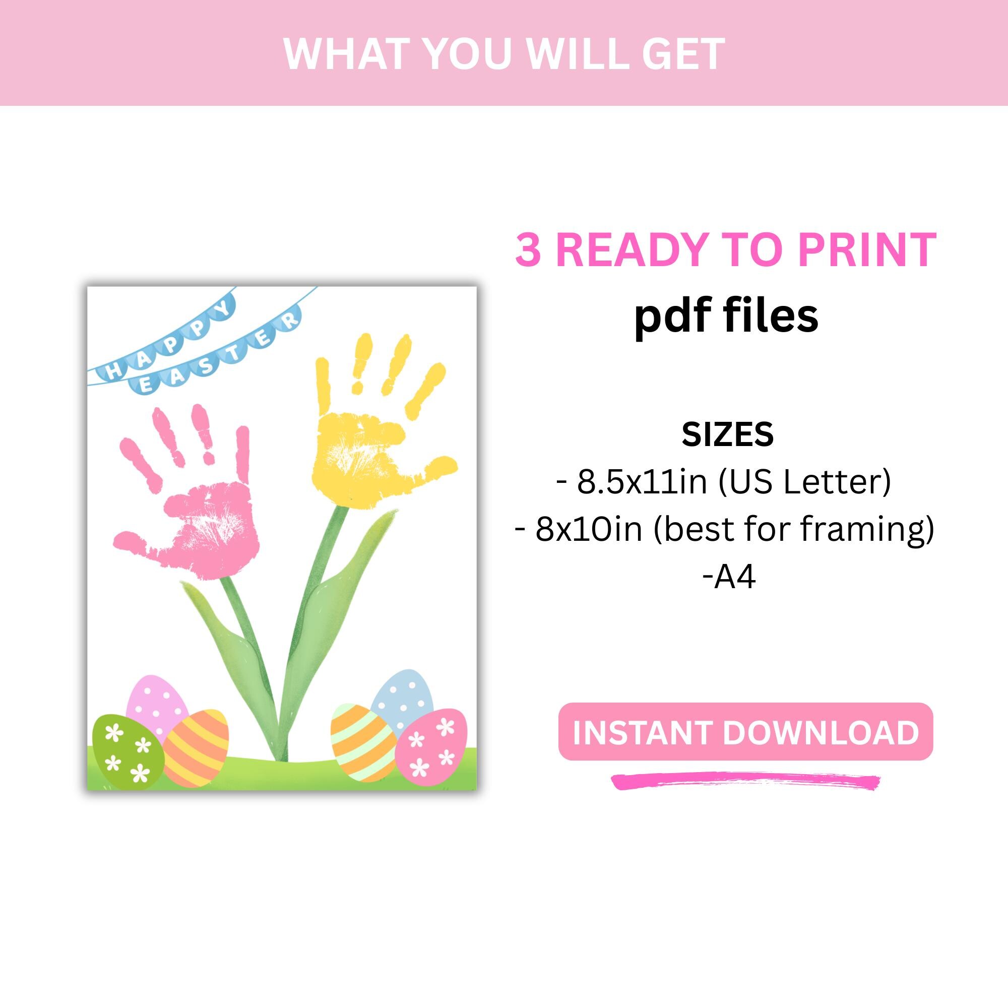 Easter Handprint Craft Printable, Easter Art Keepsake, Toddler ...
