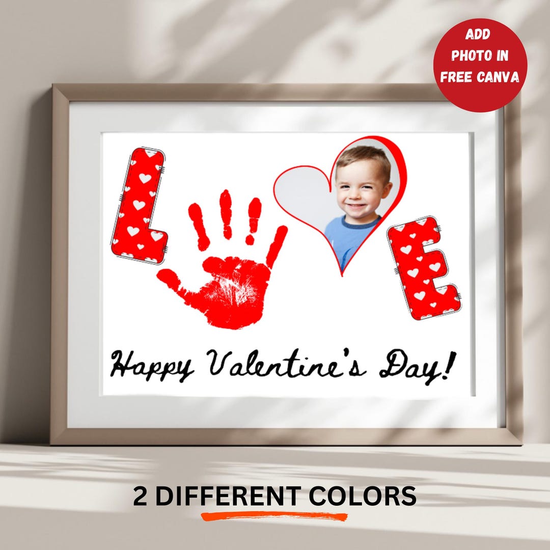 Valentine Handprint Craft for Kids With Photo, Valentine's Day ...