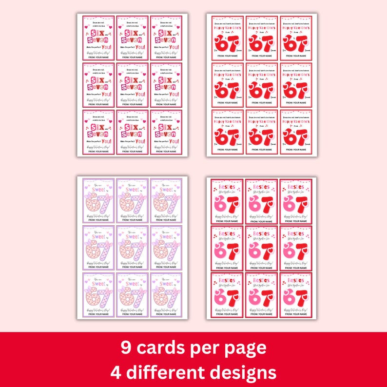 6–7 Valentine’s Day Cards for Kids | 4 Designs | Printable Exchange ...