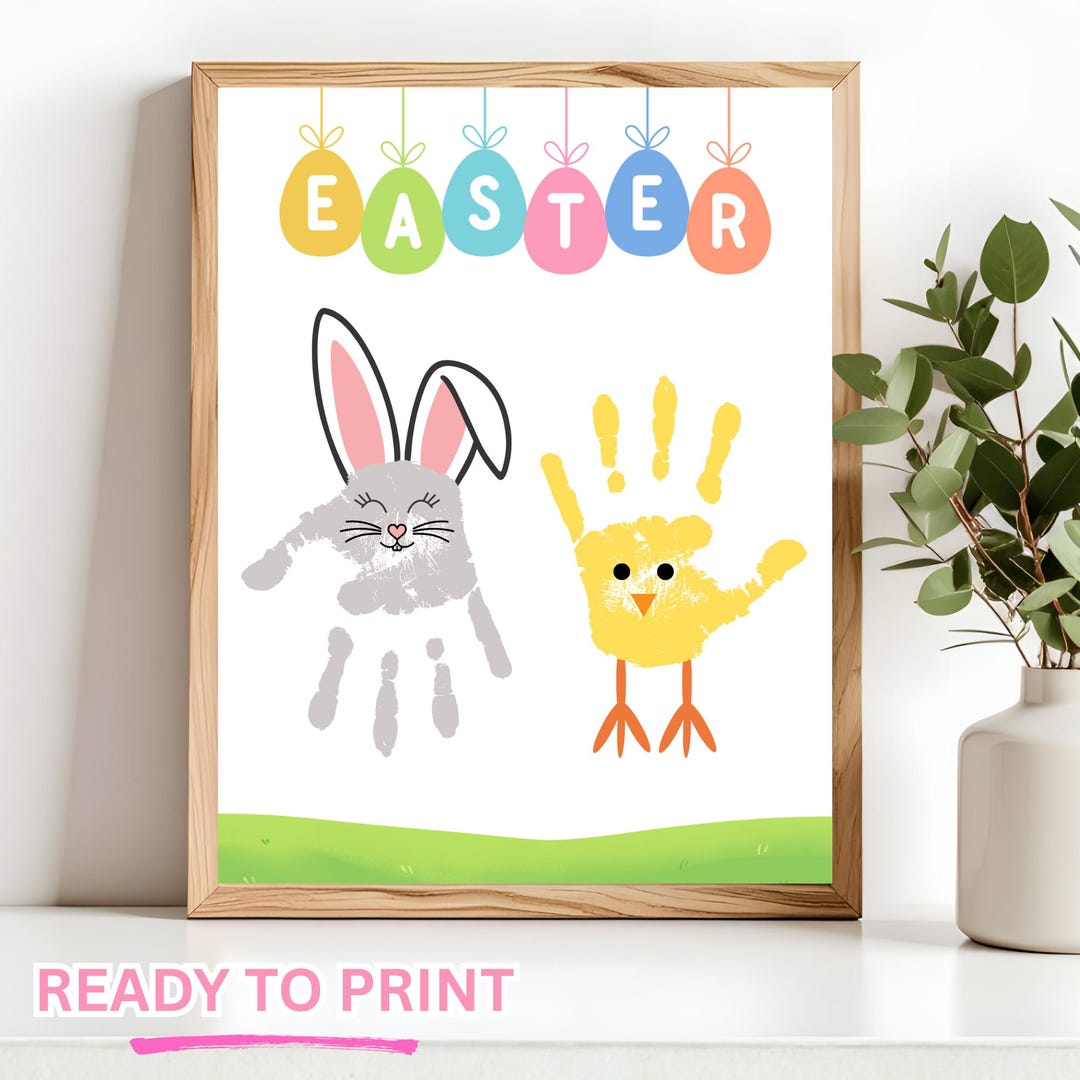 Easter Handprint Craft Printable, Easter Art Keepsake, Toddler ...
