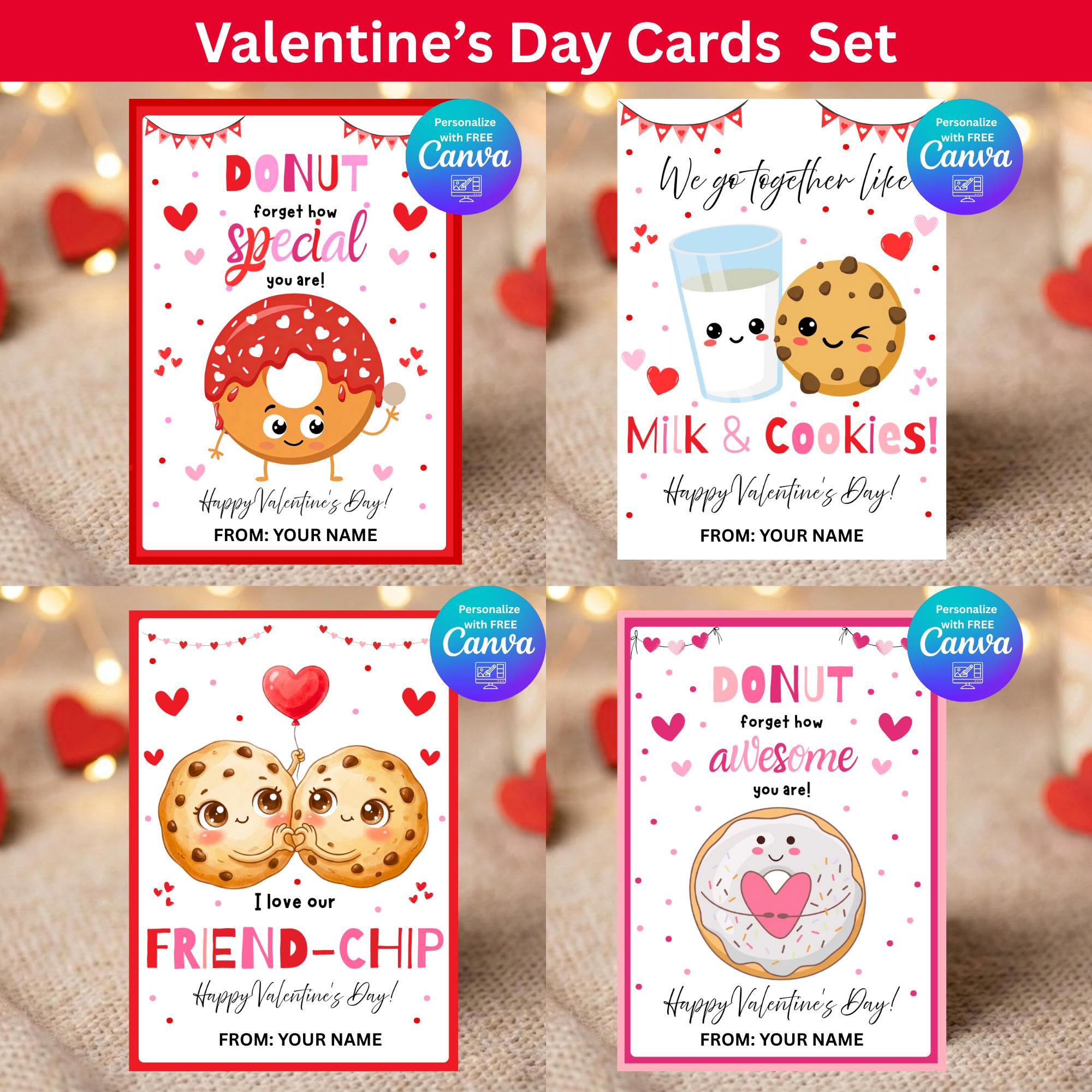 Editable Valentine’s Day Gift Tags Set | Donut and Cookie Valentine ...