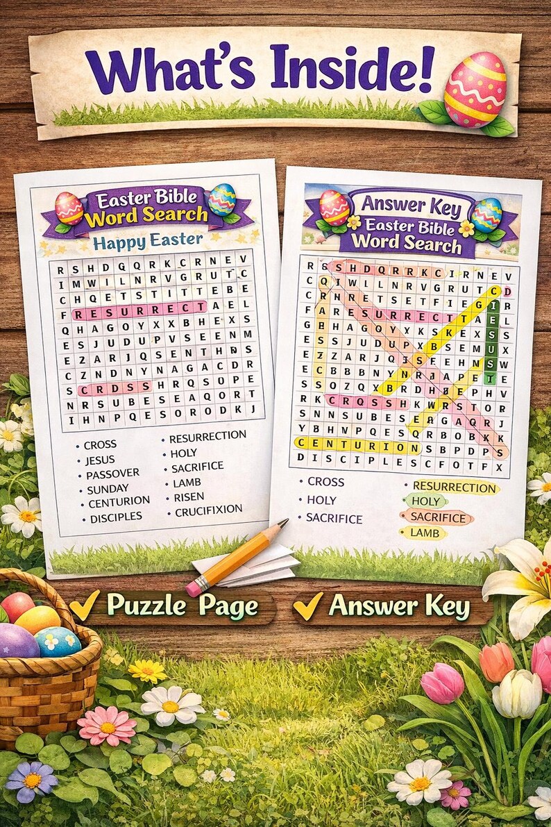 Easter Bible Word Search Puzzle | Christian Printable Activity (digital ...