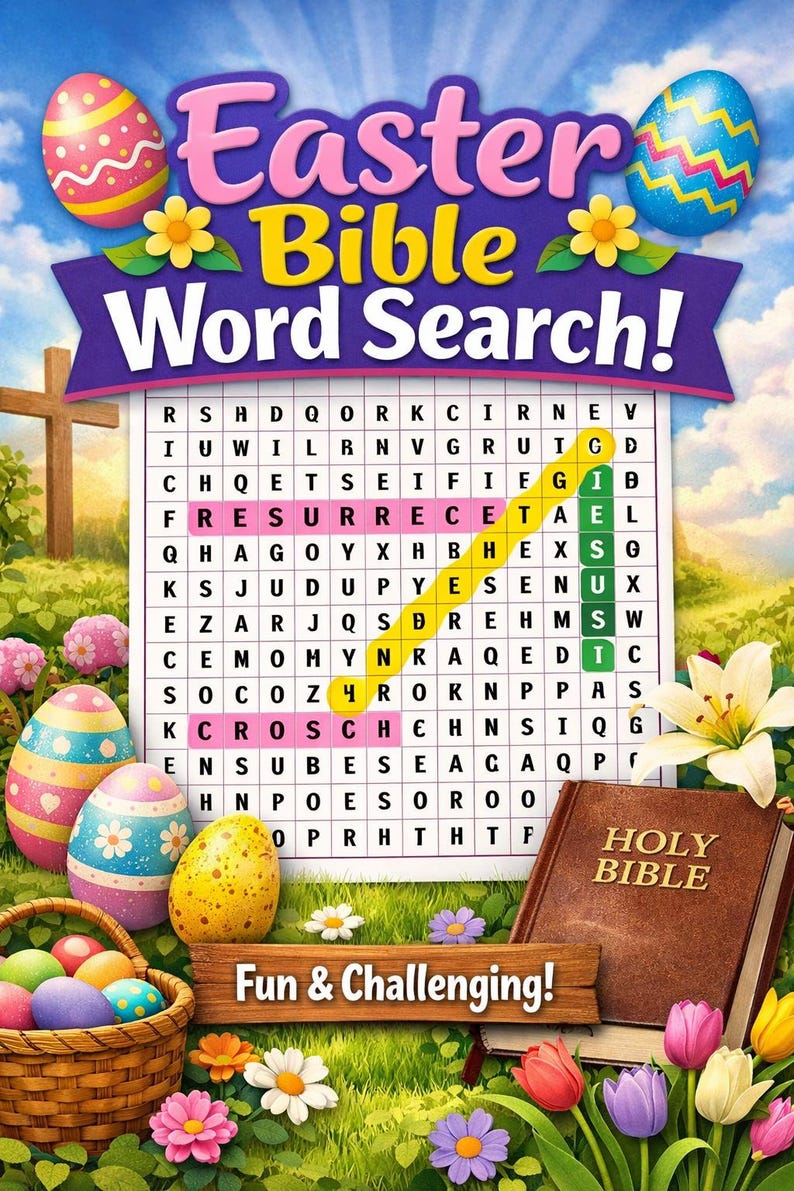 Easter Bible Word Search Puzzle | Christian Printable Activity (digital ...
