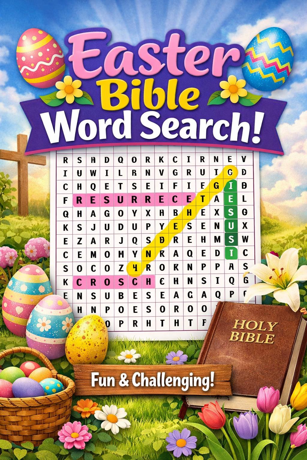 Easter Bible Word Search Puzzle | Christian Printable Activity (digital ...