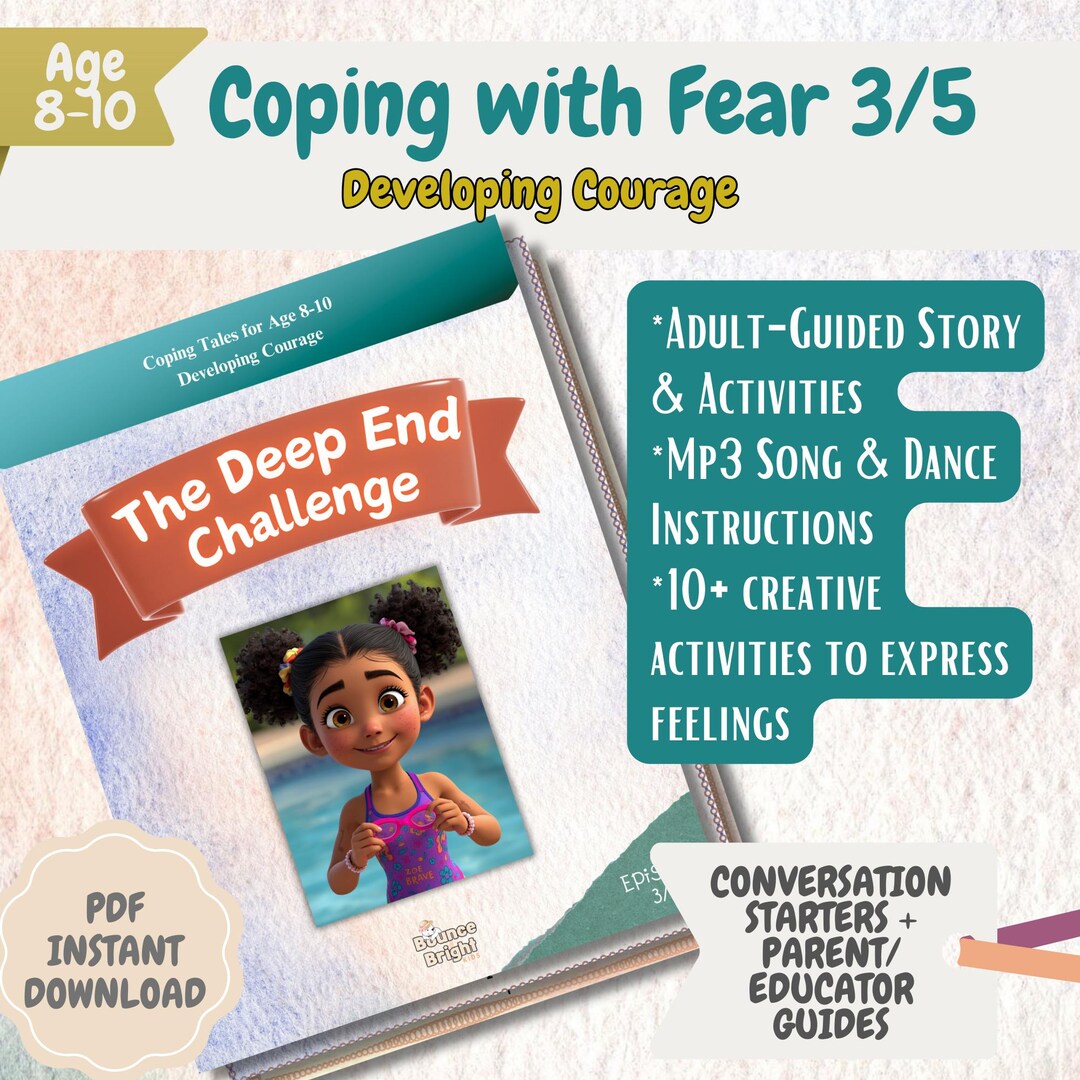 Printable Courage Story and Activities Bundle | Ages 8–10 Coping Tales ...