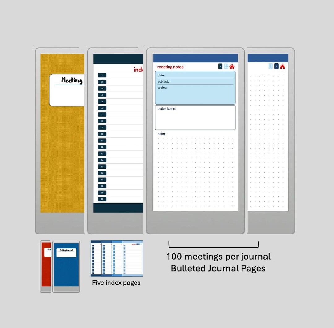 Bulleted Meeting Template for Remarkable Paper Pro Move - Etsy
