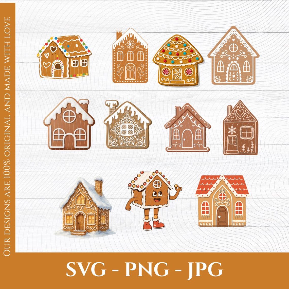 Gingerbread House Clipart Bundle | Christmas Cookie PNG, SVG, JPG ...