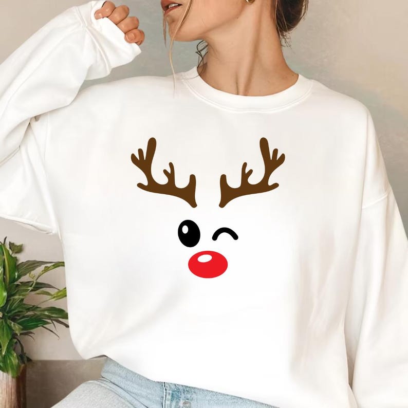 Christmas Reindeer Face SVG Bundle | Rudolph Clipart (digital Download ...