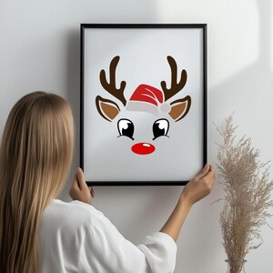Christmas Reindeer Face SVG Bundle | Rudolph Clipart (digital Download ...