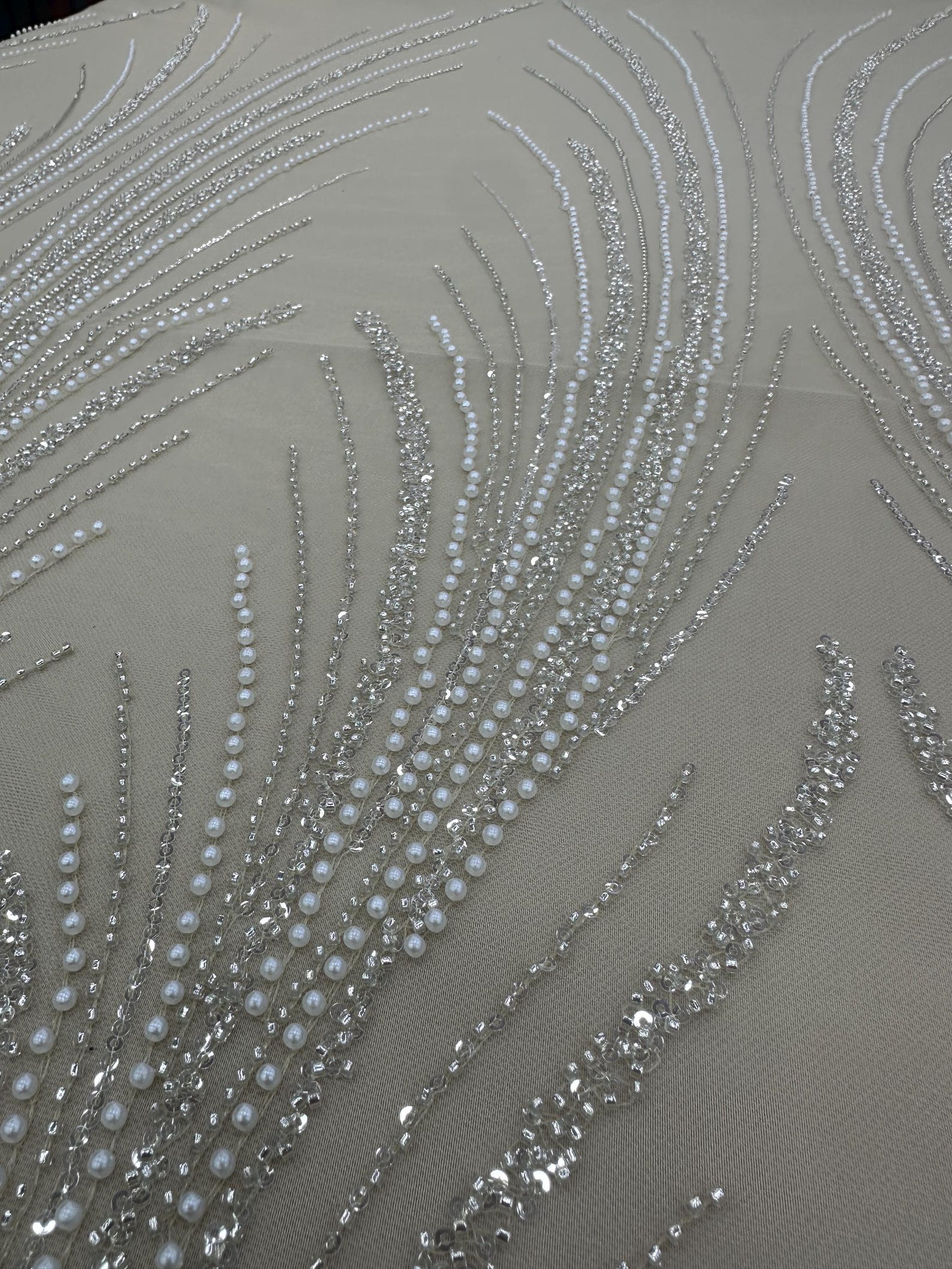 Beaded Angel Wing Lace Fabric: Soft Tulle Embroidery, Wedding and ...