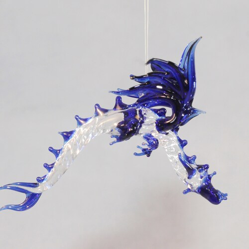 Dragon Medieval Hand Blown Glass Figurine Crystal Gold - Etsy