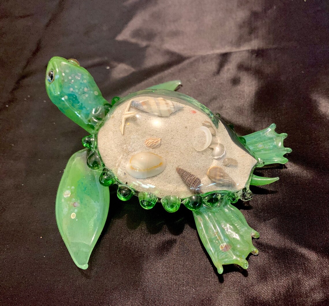 Blown Glass Sea Turtle - Etsy