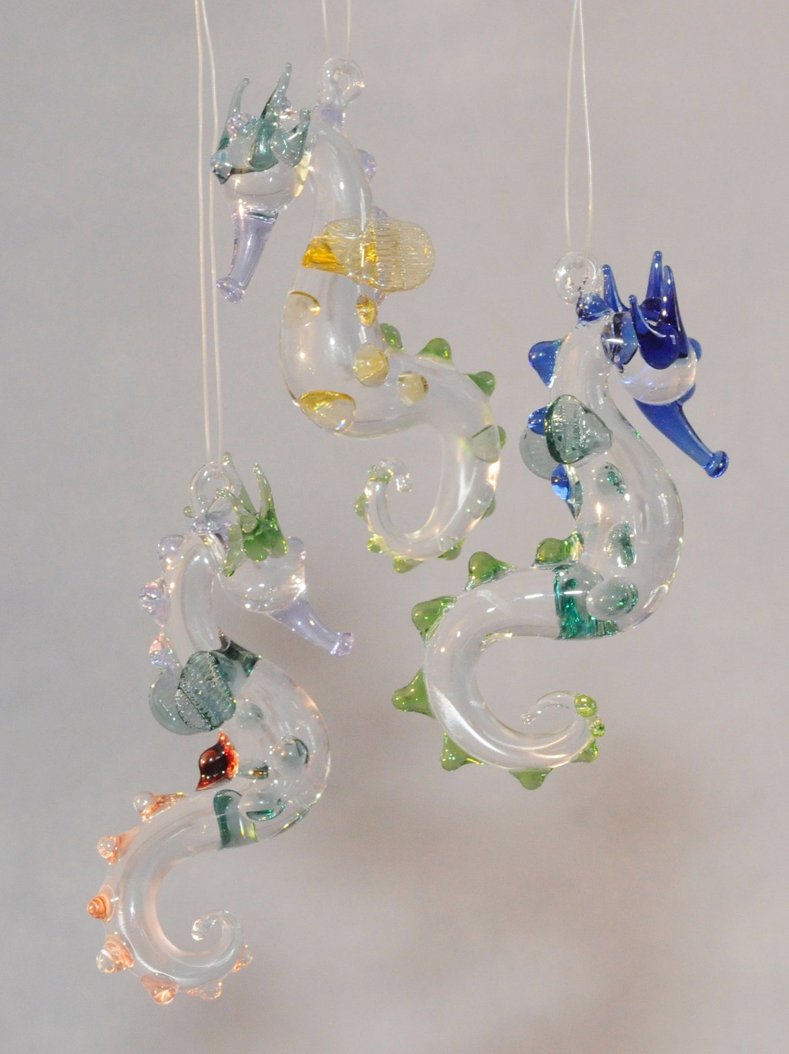 Glass Seahorse Ornament | Etsy