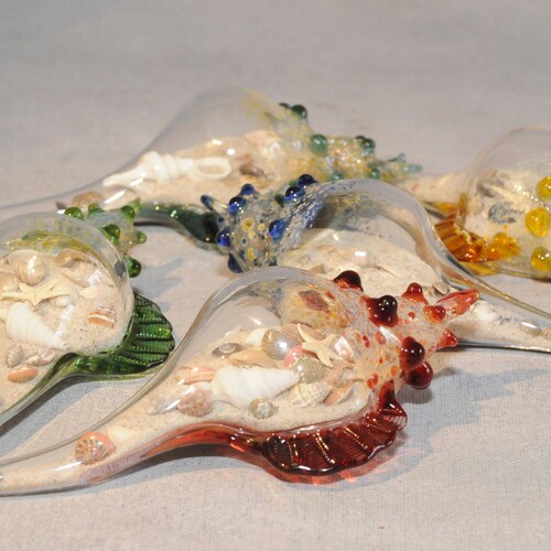 Under the Sea Hand Blown Glass Shell - Etsy