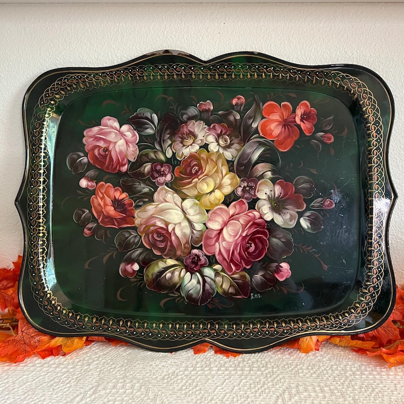 Signed Hand Painted Tray - Etsy