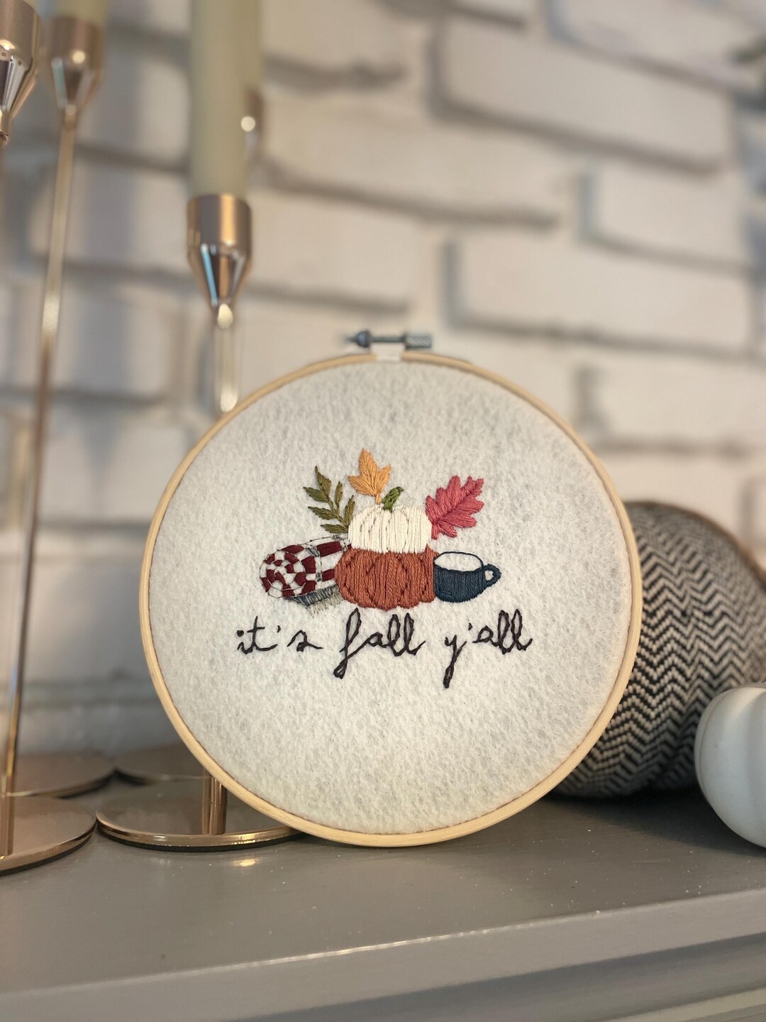 Fall Embroidery Pattern: Autumn Scene Stick and Stitch (PDF) - Etsy