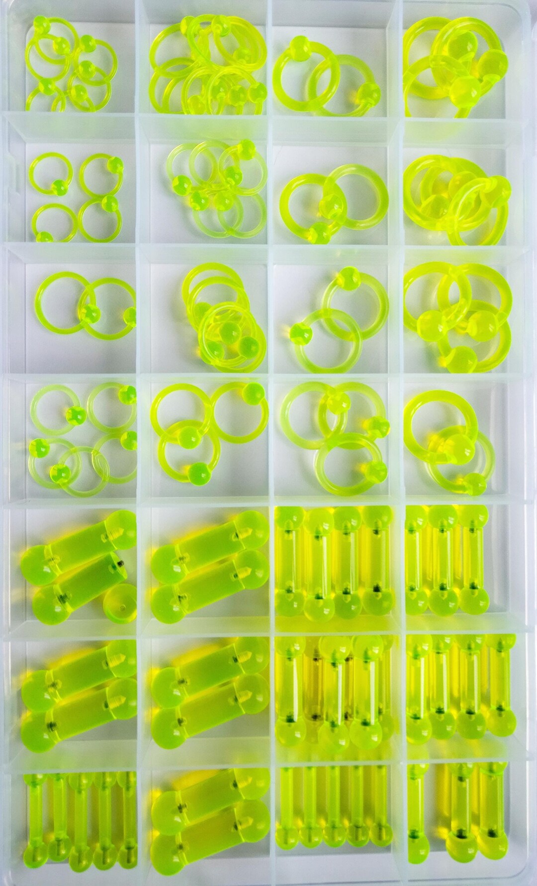 Tongue Body Jewelry Retainer Store UV Green Tongue and Captive Bead ...