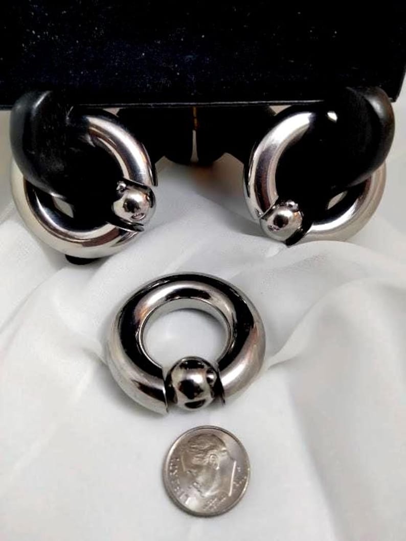 CBR Large Gauge 316L Captive Bead Ring: Spring-loaded Ear Weight ...