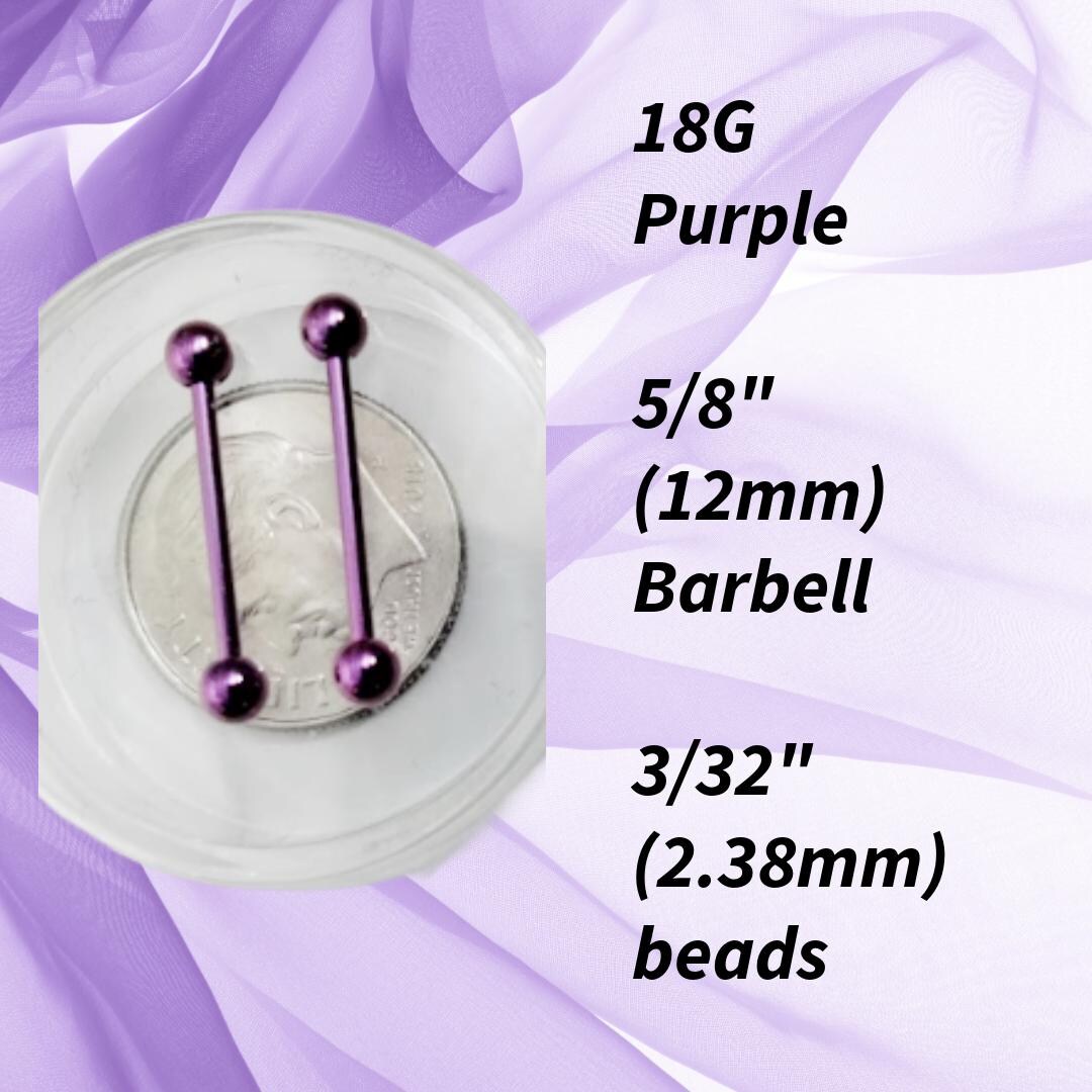 18G Purple Nipple Barbell - Etsy