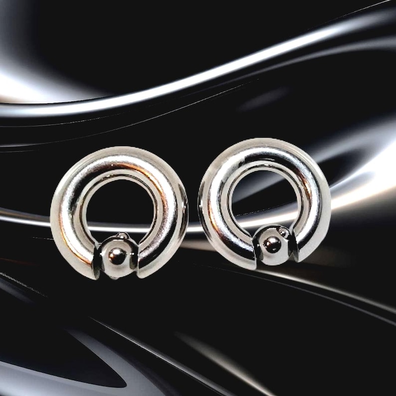 CBR Large Gauge 316L Captive Bead Ring: Spring-loaded Ear Weight ...