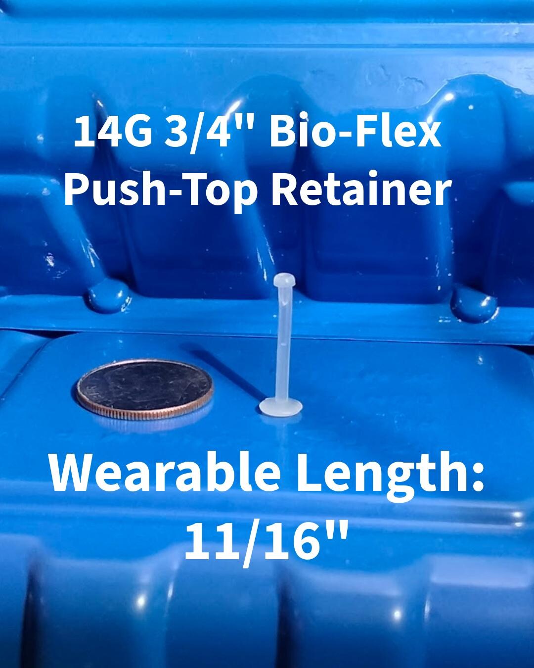 Retainer, Bio-flex, Push Top. Clear Acrylic, 3/4" for Nose, Nipple ...