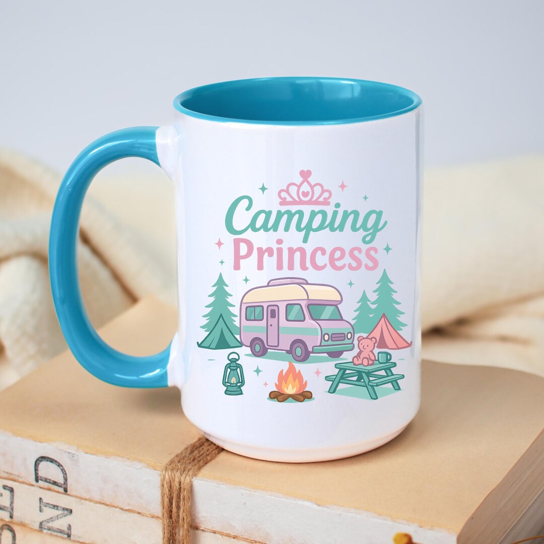Cute Camping Princess Mug RV Camper Girl Gift Adventure Coffee Cup ...