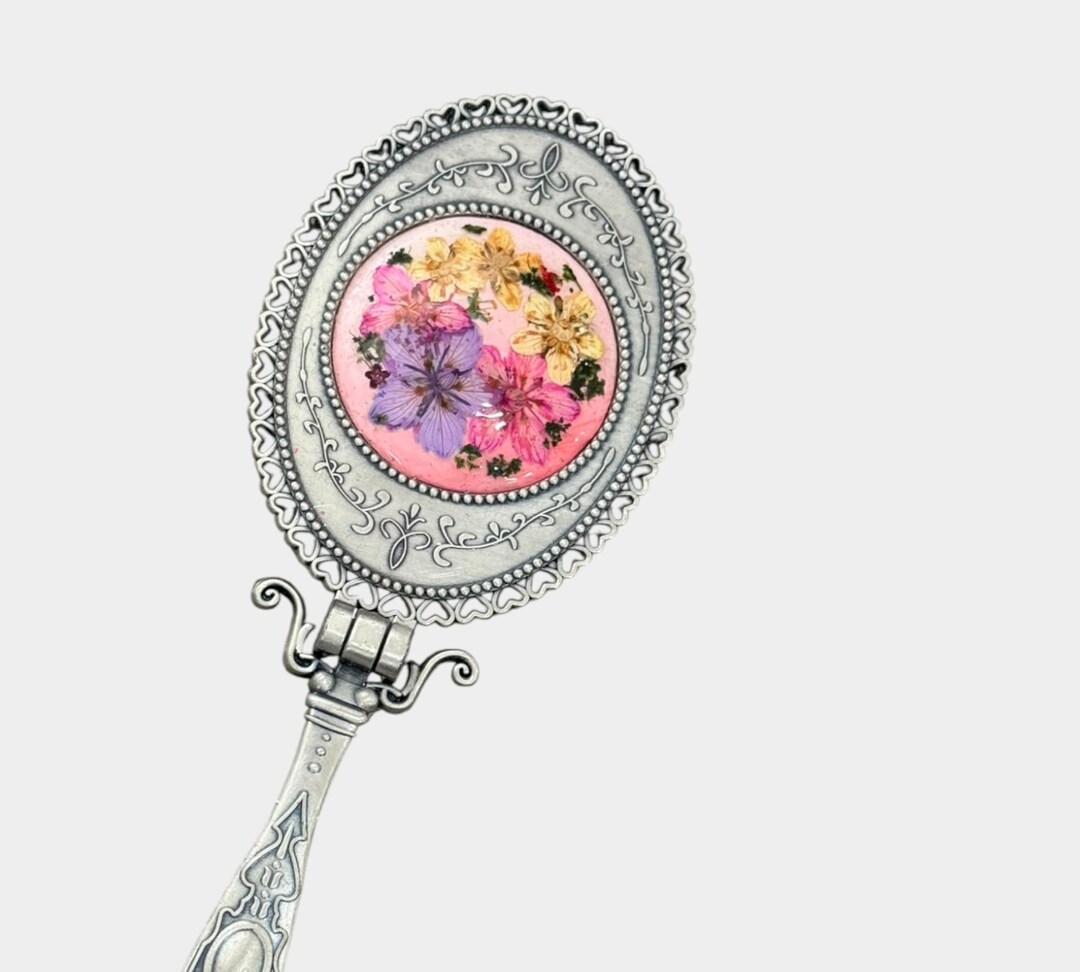Pressed Flower Hand Mirror With Stand: Botanical Decor Gift - Etsy