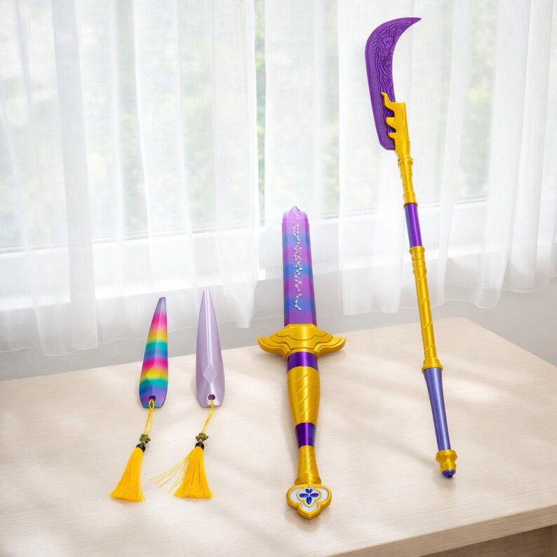 Kpop Demon Hunters Purple Scythe Prop – Fantasy Staff Weapon Replica ...