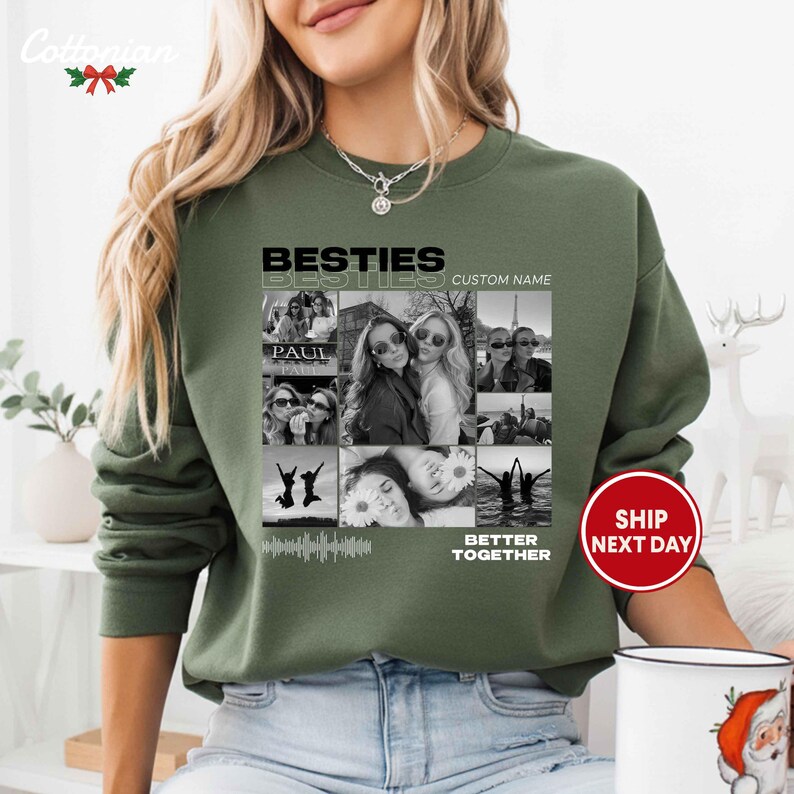 Custom Besties Photo Shirt, Personalized Friends Tee, Better Together ...