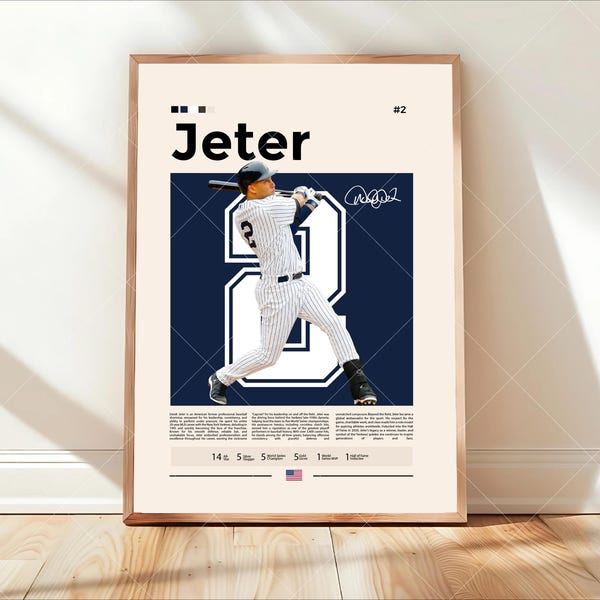 Derek Jeter Poster - Etsy