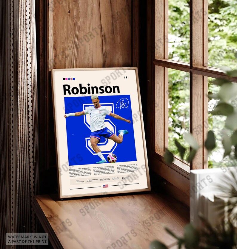 Antonee Robinson Poster, Fulham FC Print, Football Poster, Sports ...