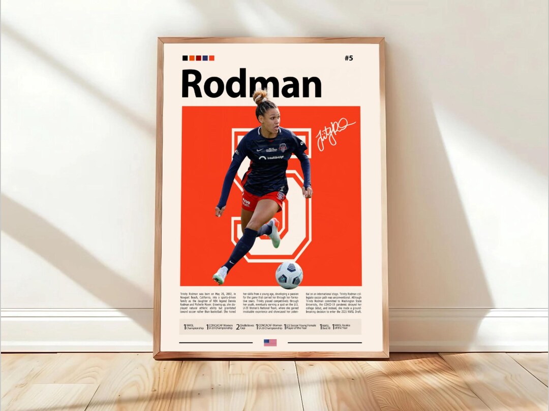 Trinity Rodman Poster, Washington Spirit Print, Sports Poster, Football ...