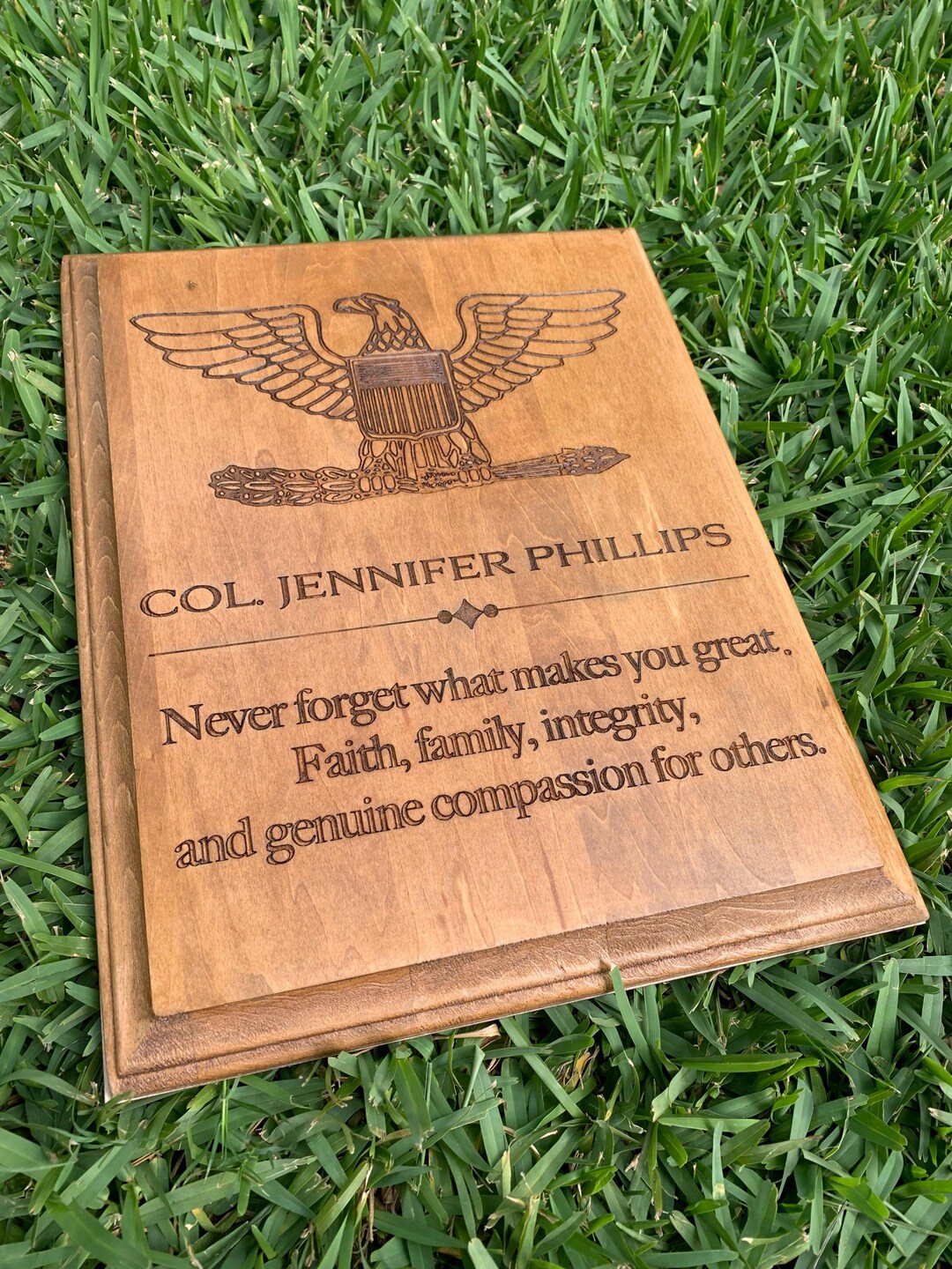 Custom Military Rank Plaque – Personalized Laser-engraved Pine Wood ...