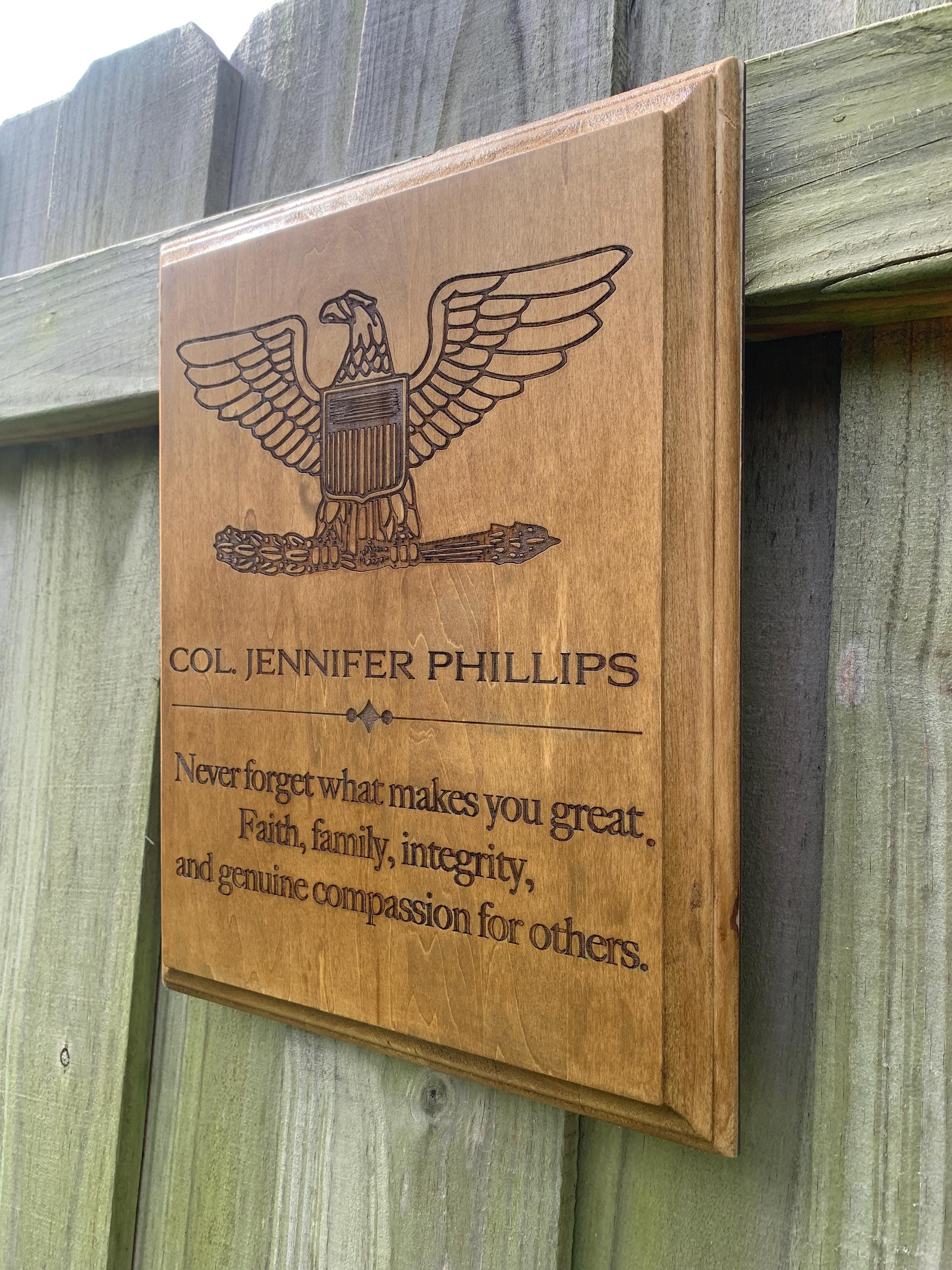 Custom Military Rank Plaque – Personalized Laser-engraved Pine Wood ...