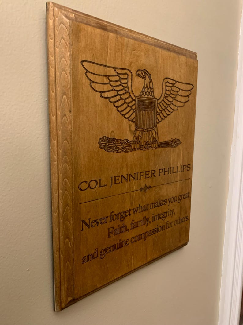 Custom Military Rank Plaque – Personalized Laser-engraved Pine Wood ...