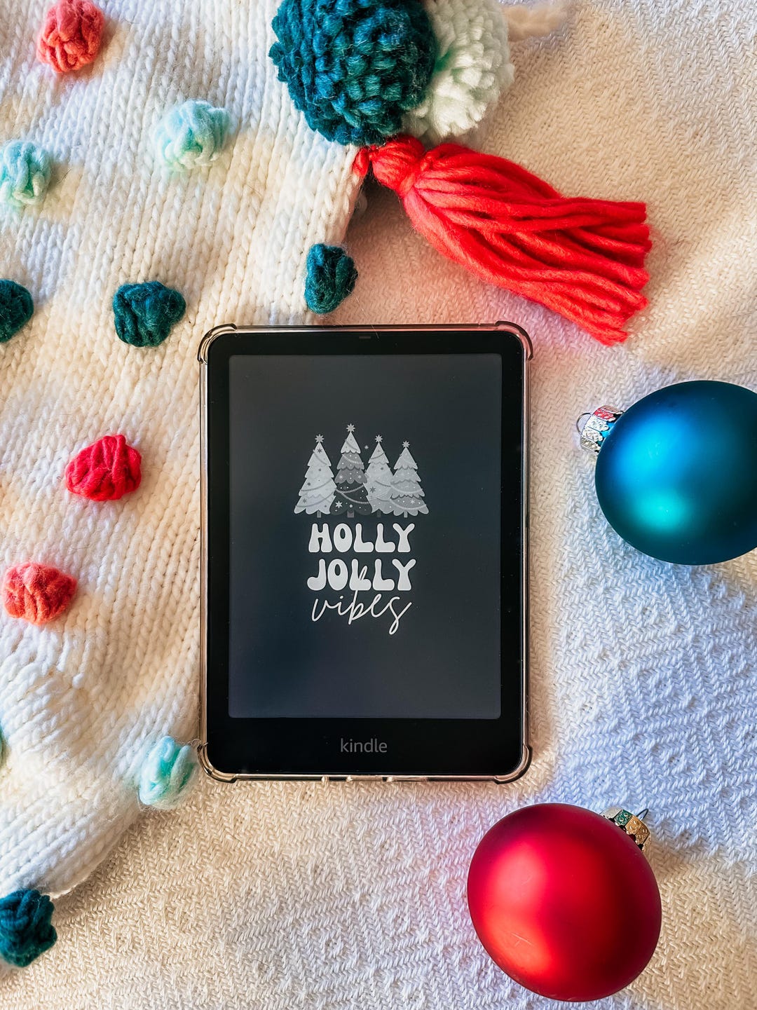 Feiertage saisonale E-Reader Lock Screen | Stechpalme Jolly Vibes ...