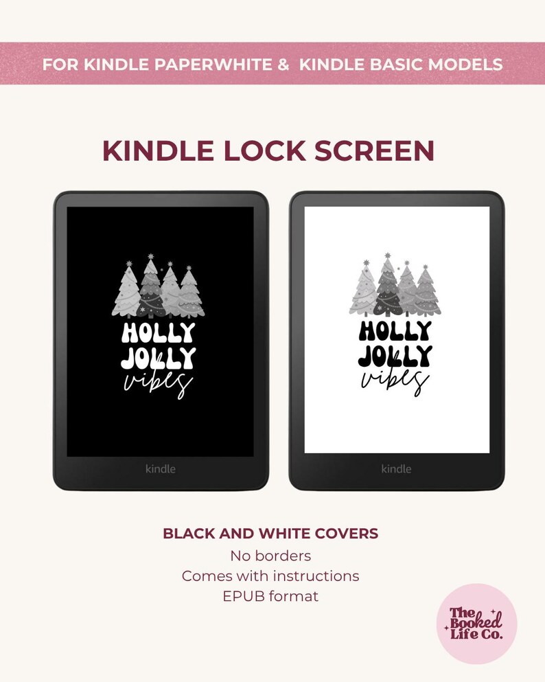 Feiertage saisonale E-Reader Lock Screen | Stechpalme Jolly Vibes ...