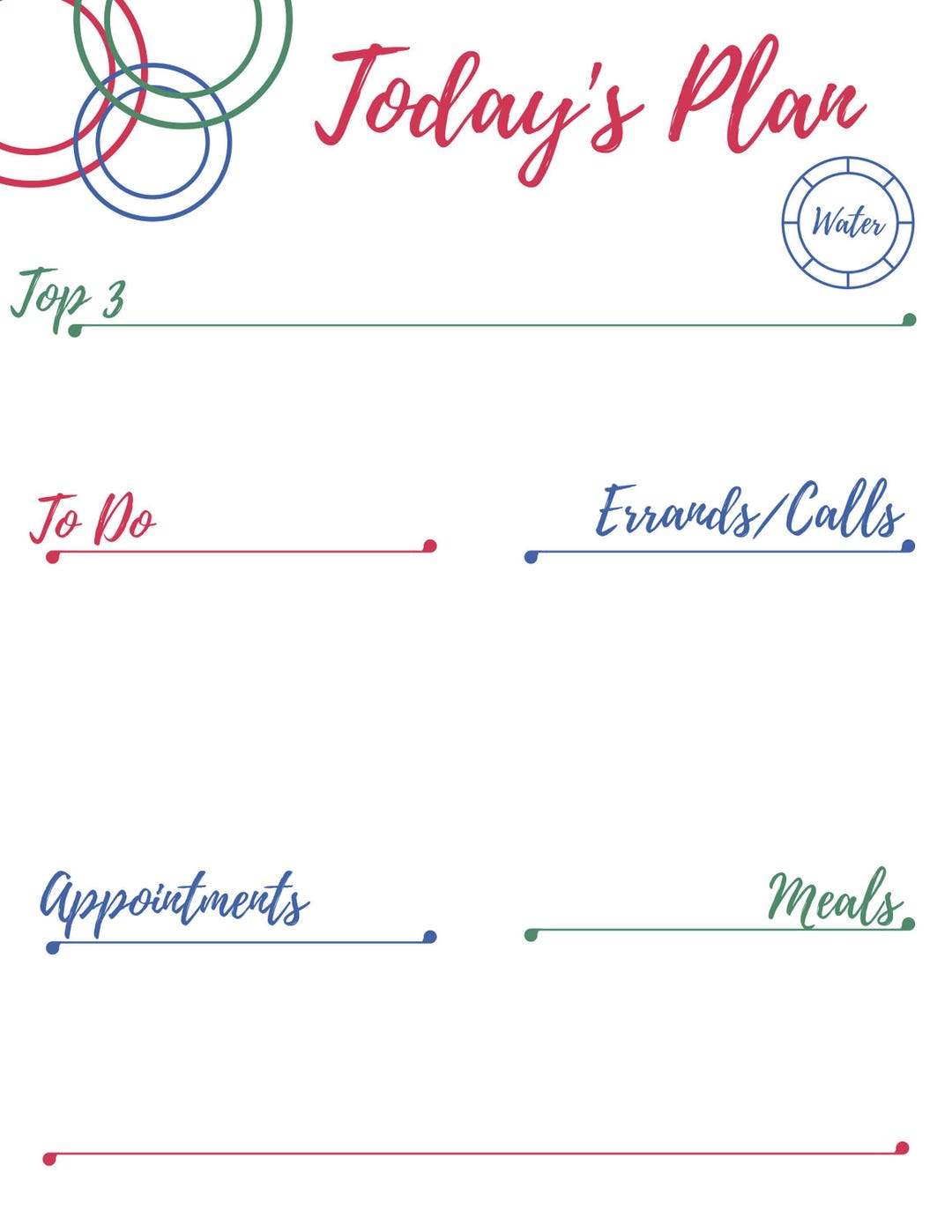 Printable Daily Docket - Circles (digital Download) - Etsy Australia