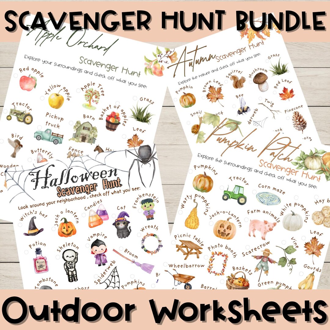 Autumn Scavenger Hunt Pack | Printable Fall Outdoor Games for Kids ...