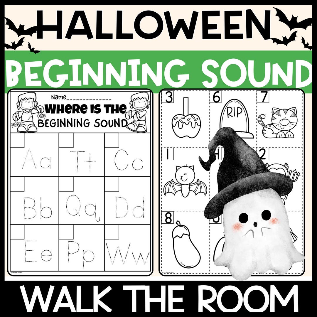 Halloween Beginning Sound Hunt | Alphabet Literacy Center | Phonics ...