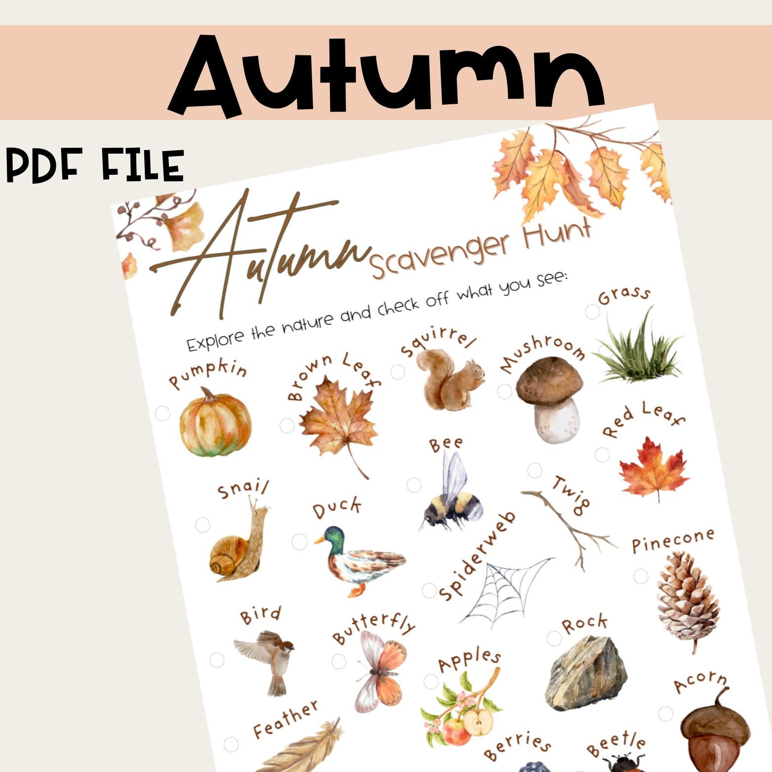 Autumn Scavenger Hunt Pack | Printable Fall Outdoor Games for Kids ...