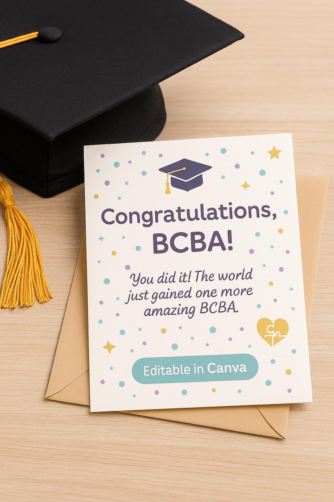 Editable BCBA Congratulations Card | Canva Template (5x7 & 4x6) - Etsy