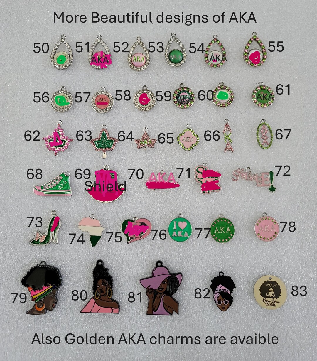 AKA Sisterhood Charms, Silver and Gold Tone, for DIY Jewelry Making ...