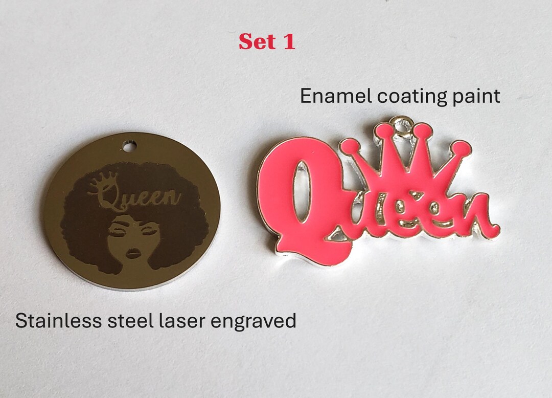 Beautiful Queen Letter Enamel Coating and Stainless Steel Laser ...