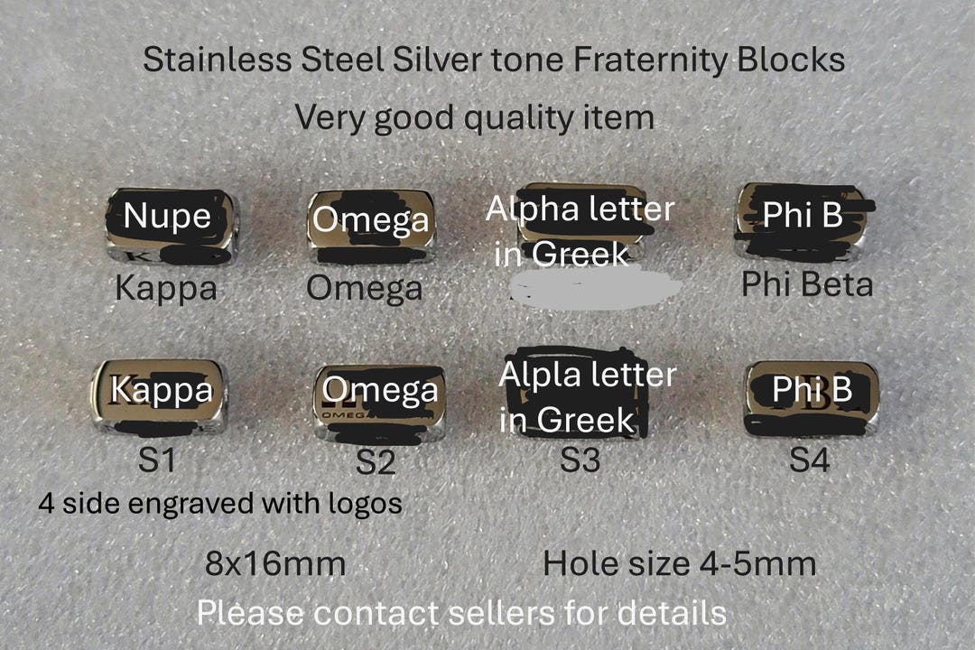 Stainless Steel Block/bar of Greek Letter of Fraternity Brotherhood ...