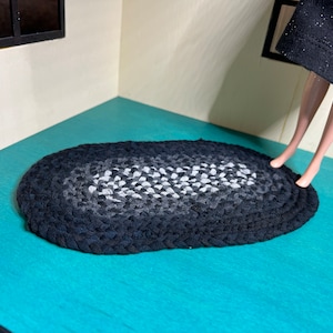 7 MINIATURE Braided Rug 1:12 or 16 Scale Barbie Dollhouse Rug ...